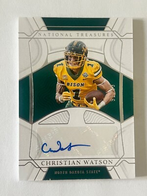 2022 National Treasures Collegiate Signatures CHRISTIAN WATSON Rookie ...