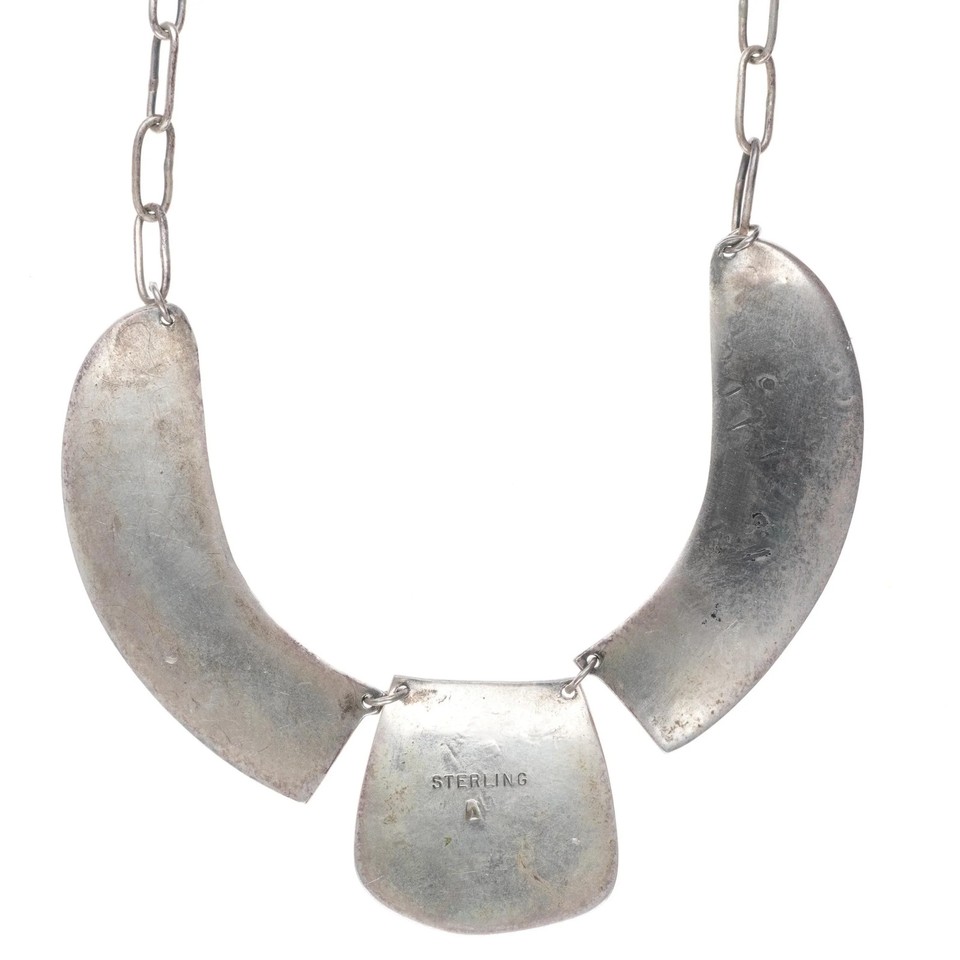 Vintage Navajo Overlay sterling silver overlay bib necklace sunface | eBay