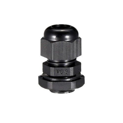 PG9 Cable Gland Joint Adjustable Locknut Black for 4mm-8mm Dia Cable ...