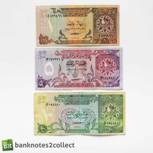 QATAR: Set of 3 Riyals Qatar Monetary Agency Banknotes. | eBay