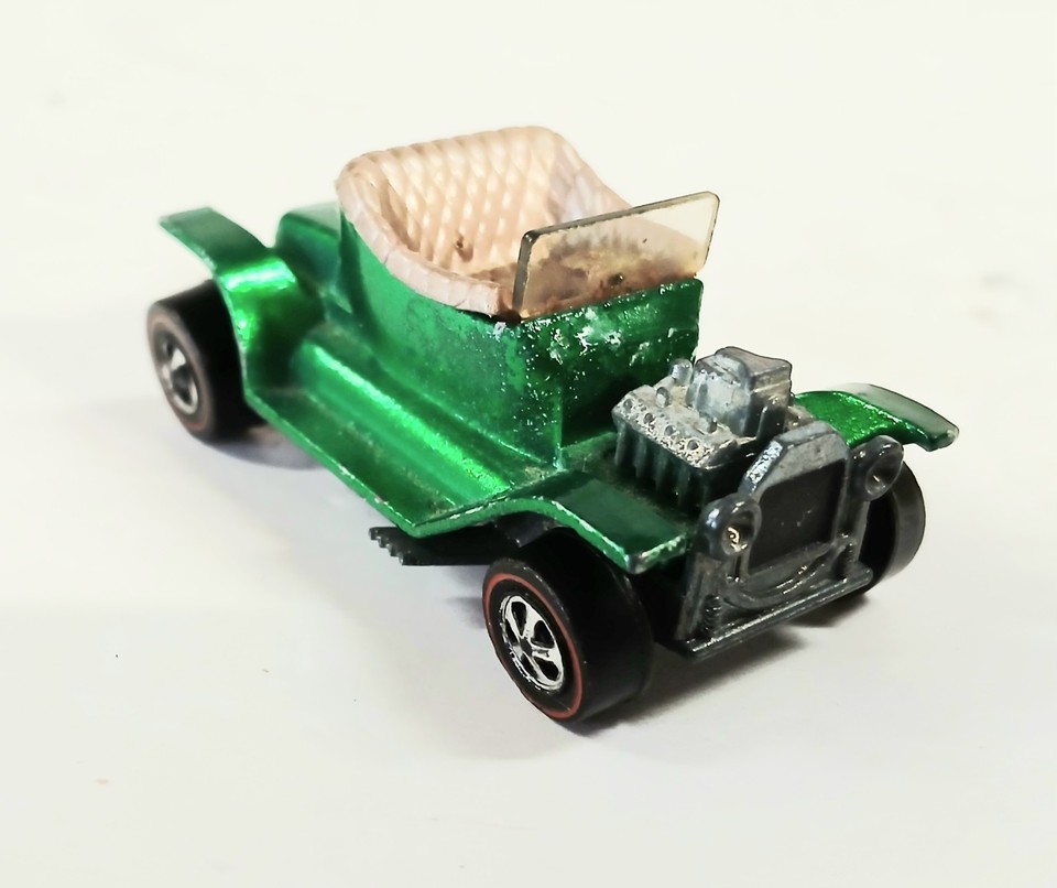 HOT WHEELS RED LINE HOT HEAP EMERALD GREEN w WHITE INTERIOR Nice ...