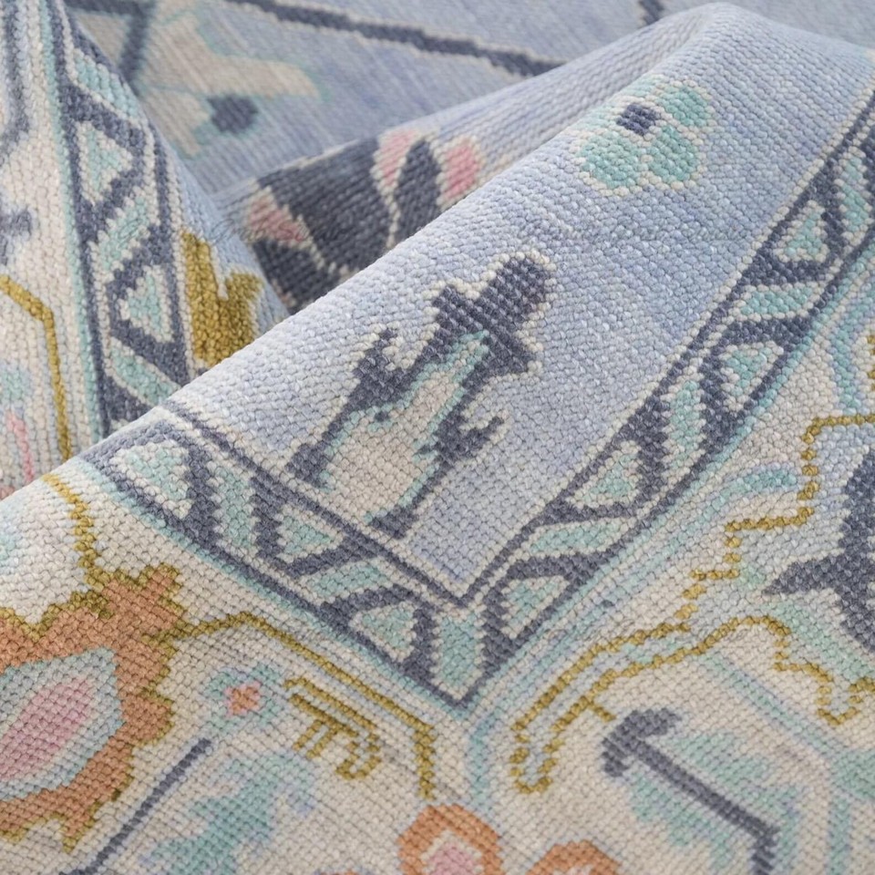 Handmade Oushak Rug Muted 8x10/9x12 Turkish Knot Area Rug Hand-Knotted ...