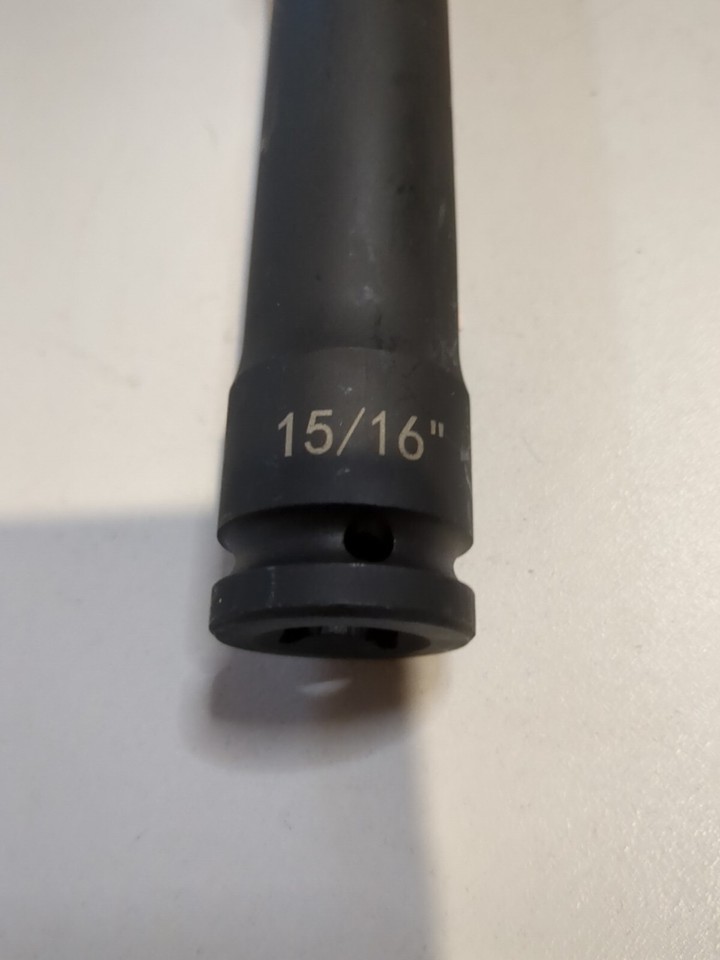 Nut Buster 1/2" Drive x 15/16" Nut, Extra Deep Impact Socket. 8'' long ...
