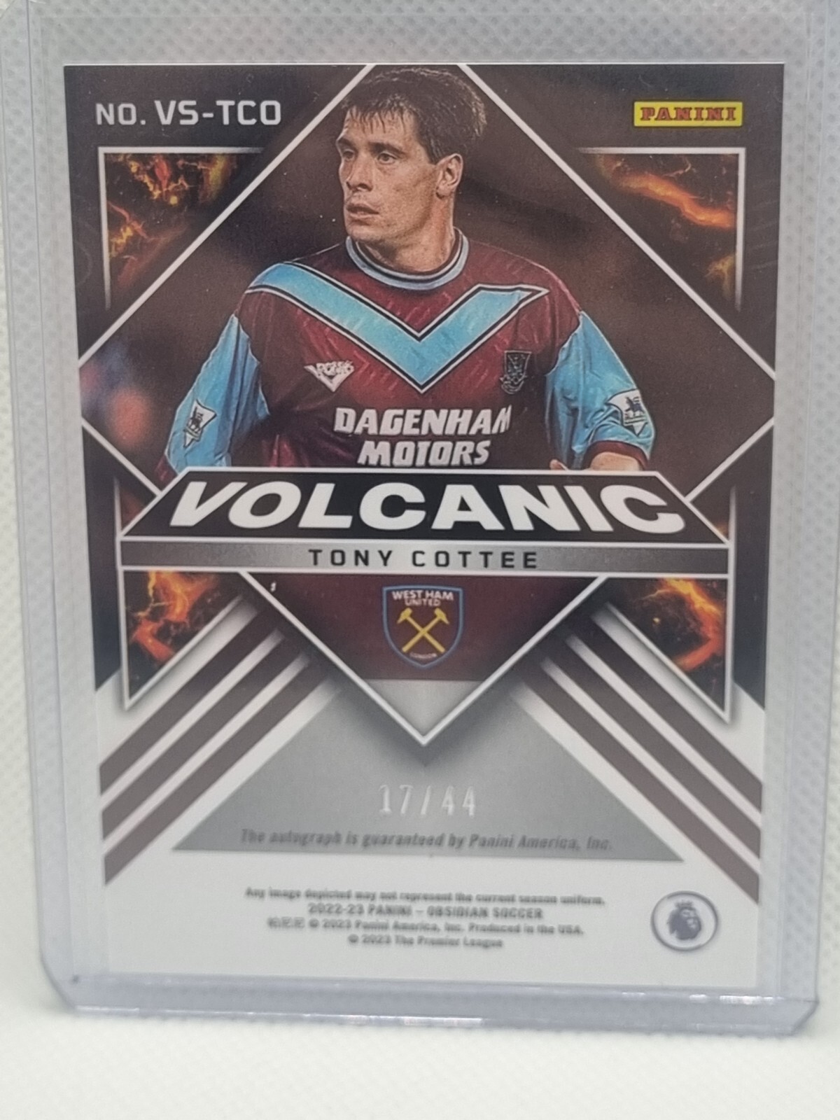 Tony Cottee West Ham England 2022-23 Panini Obsidian Volcanic Autograph ...
