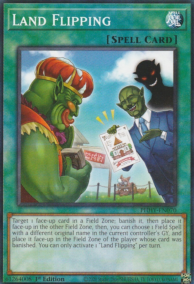 A1409 YUGIOH SPELL CARD LAND FLIPPING PHHY-EN070 | eBay