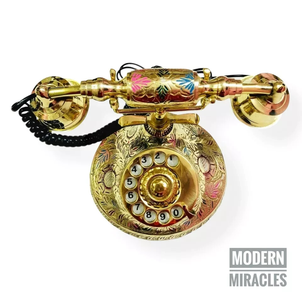 Floral Handgefertigt Dekor Telefon Messing Retro Stil Drehscheibe Antik ...