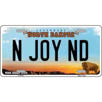 N Joy ND North Dakota Novelty Metal Vanity License Plate Tag LP-10702 ...