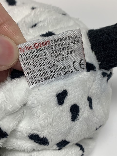 DOTTERS 2011 Ty Beanies Pluffies 9in Dalmatian Dog Black White Plush ...