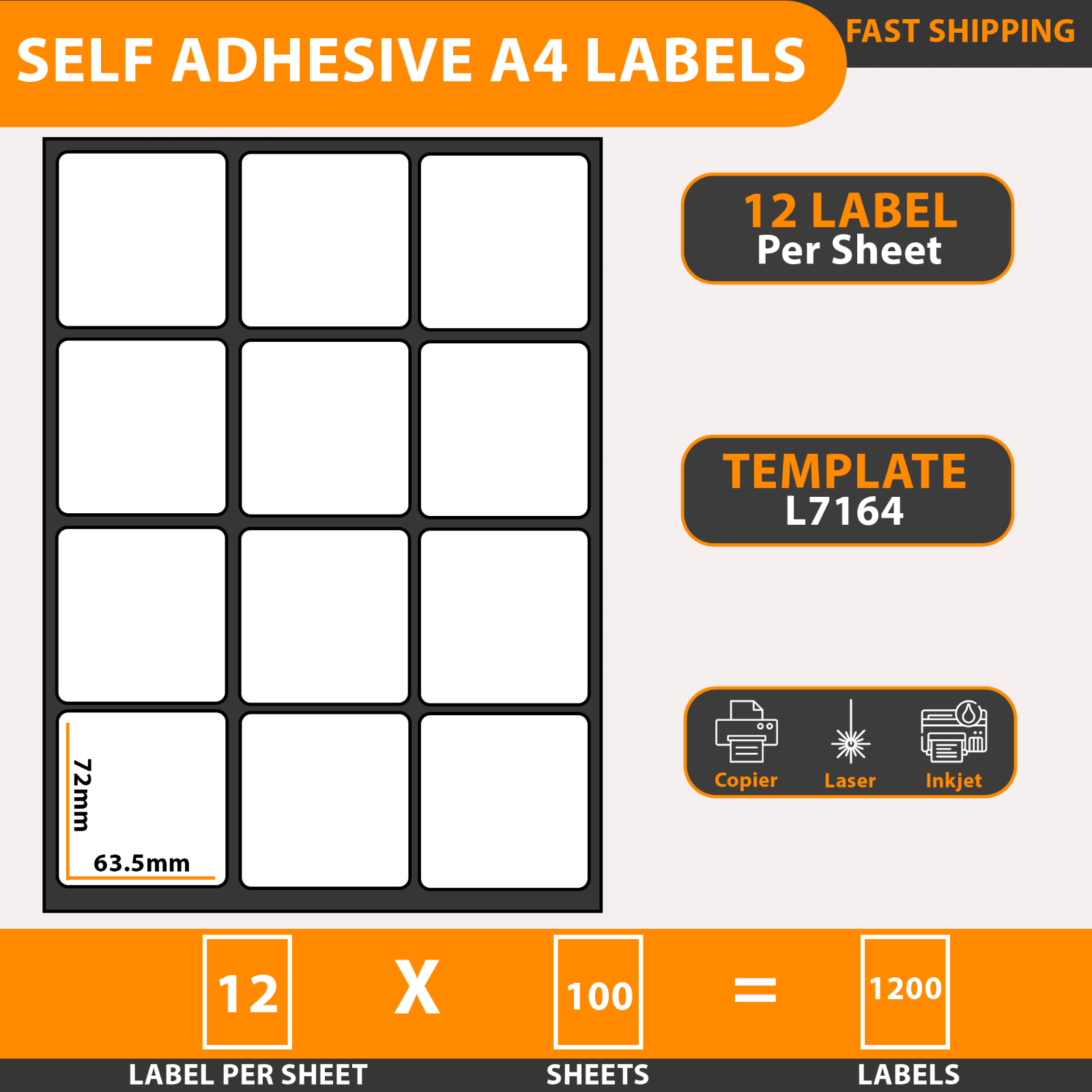 A4 ADDRESS LABELS SELF ADHESIVE WHITE SHEETS STICKER PAPER LASER ...