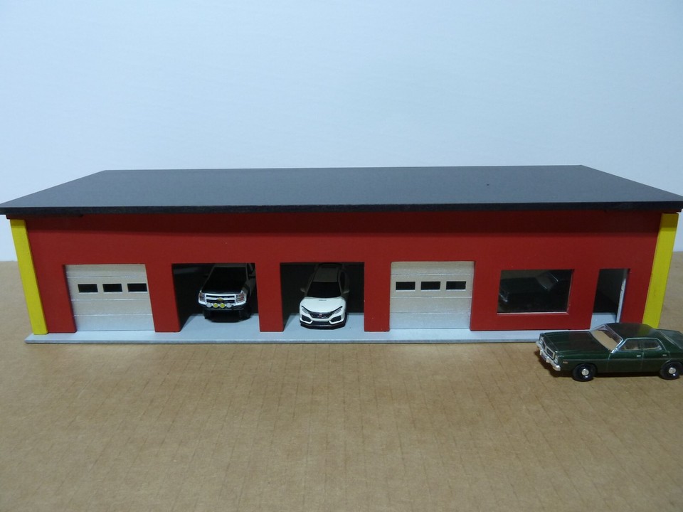 Custom 1/64 Scale 4 Bay Garage/Station/Office/Store/Firehouse 4" x 10 ...