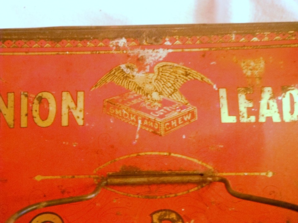 VINTAGE UNION LEADER LARGE TOBACCO TIN LUNCH BOX | eBay