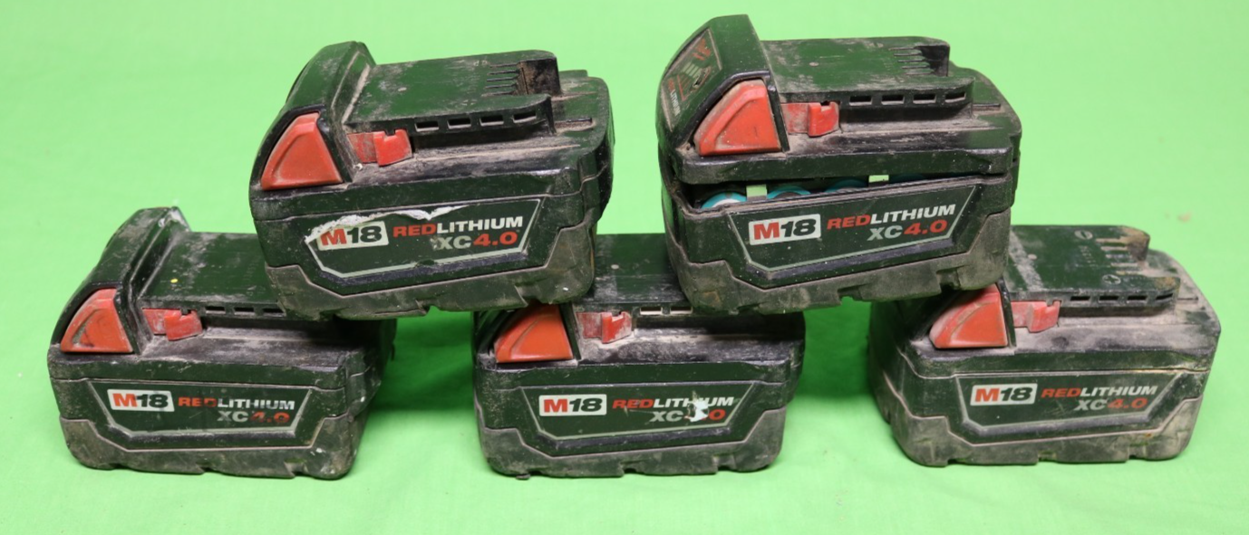 NOT WORKING! Lot of 5 Milwaukee M18 Red Lithium 4 Ah Battery NOT ...