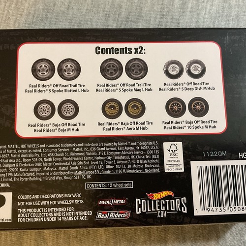 Hot Wheels Real Riders Hot Wheels Off Road Set 3 Sealed 6 Sets 4 Wheels ...