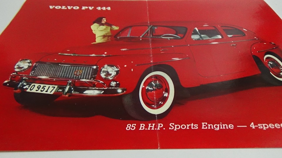 1958 Volvo PV 444 Sports Engine 1-Page Sales Sheet Brochure #G-164 | eBay