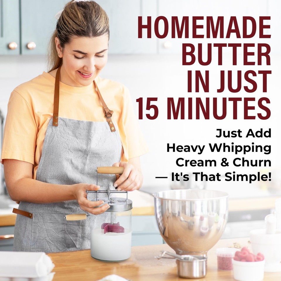 Dazey Butter Churn - Hand Crank Butter Churner- Manual Butter Maker ...
