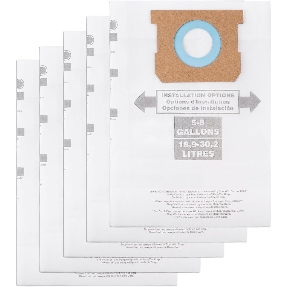 For Shop-Vac 90661 Type E 5-to-8-Gallon Disposable Collection Filter ...