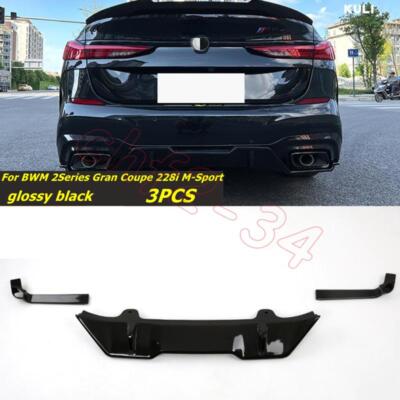 For BMW 2Series Gran Coupe F44 M-Sport Black Rear Bumper Lip Diffuser ...