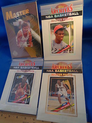 1993-94 TOPPS BASKETBALL - ARCHIVES MASTER PHOTOS (4) NBA BOX TOPPERS ...