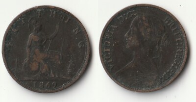 1869 Great Britain farthing coin | eBay