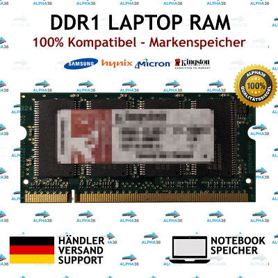 DDR Laptop RAM 512 MB 1 2 GB SODIMM PC-2100S PC-2700S 266 333 400 MHz ...