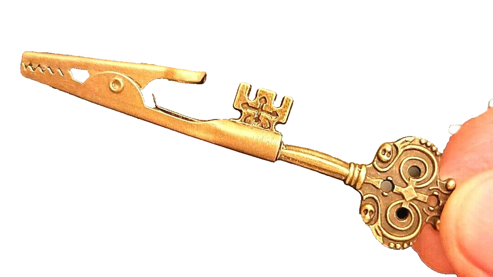 "HOOT OWL & SKULLS " Antiqued Solid Bronze Vintage Key Roach Clip ...