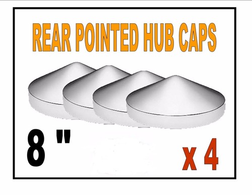 Chrome Rear Pointed Hub Cap (8") for Semi Truck Applications (4 each ...