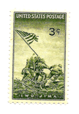 IWO JIMA WW2 U.S. US stars and stripes old glory flag raising postage ...