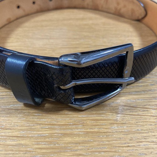 Paul Stuart Leather Belt Black 3337 inch Metal Buckle Used | eBay