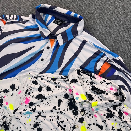 [Lot of 2]Sunday Swagger Polo Golf Shirt Men's 2XL Abstract Print ...