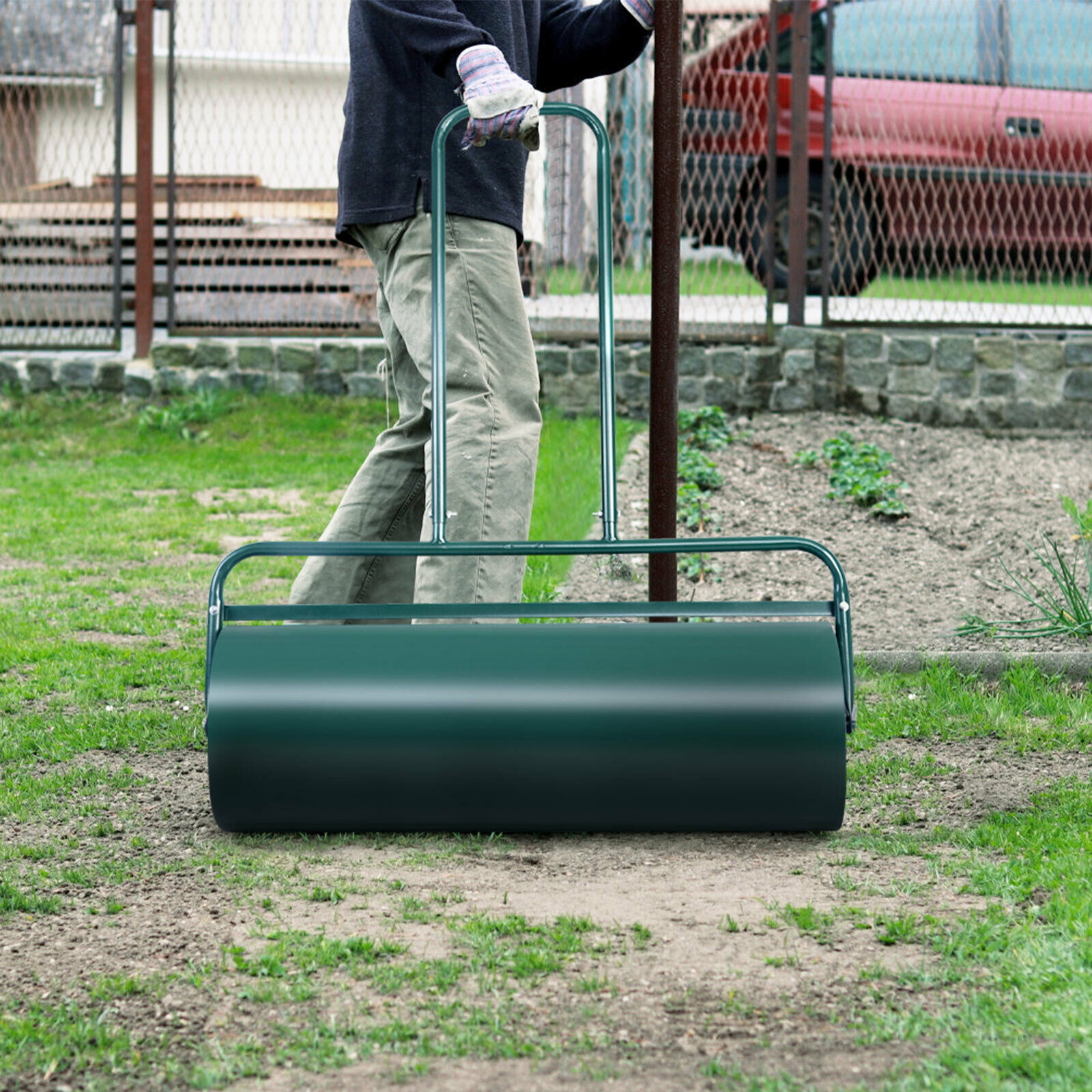 17-Gallon Lawn Roller Heavy-Duty Steel Push/Pull Sod Roller 36" x 12 ...
