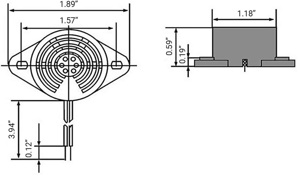 2 PCS Piezo Buzzer, Buzzer Alarm 12V Electronic Beep Buzzer 100Db Piezo ...