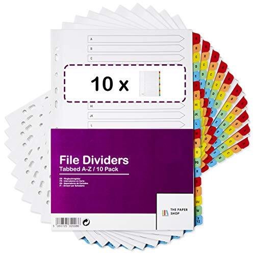[Pack] A4 File Dividers Alphabetical A-Z File and Folder Dividers for ...