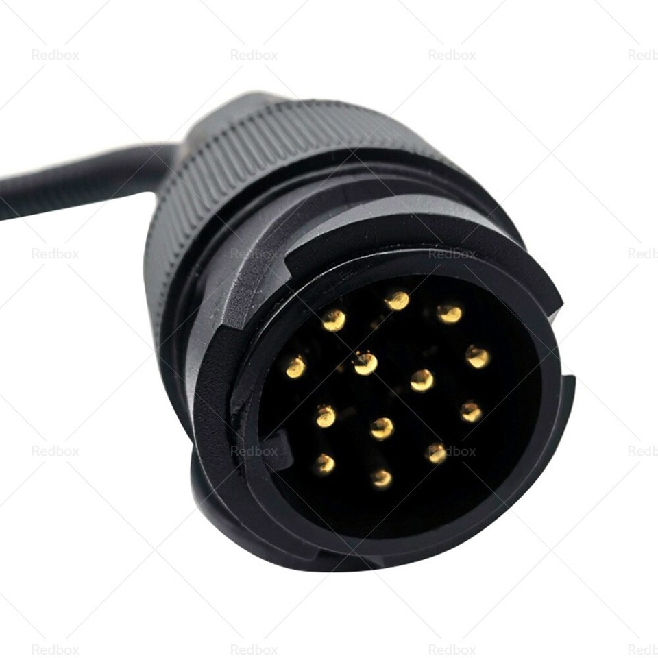 13 Pin Plug to 7 Pin Flat Socket For Trailer Adaptor Caravan Wiring ...