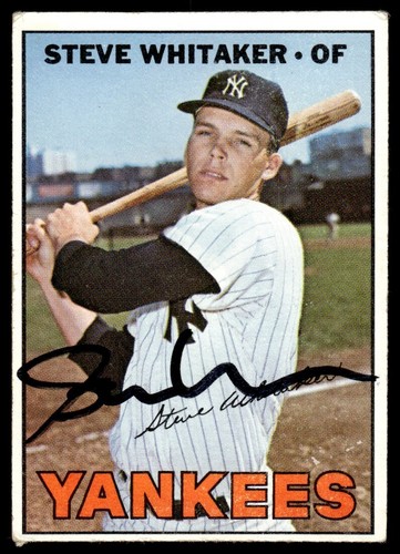1967 Topps Baseball Steve Whitaker Rookie Auto New York Yankees #277 ...