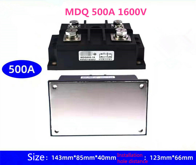 1Pc MDQ100A/200A/300A/400A/500A/1000A 1600V Single Phase Diode Bridge ...