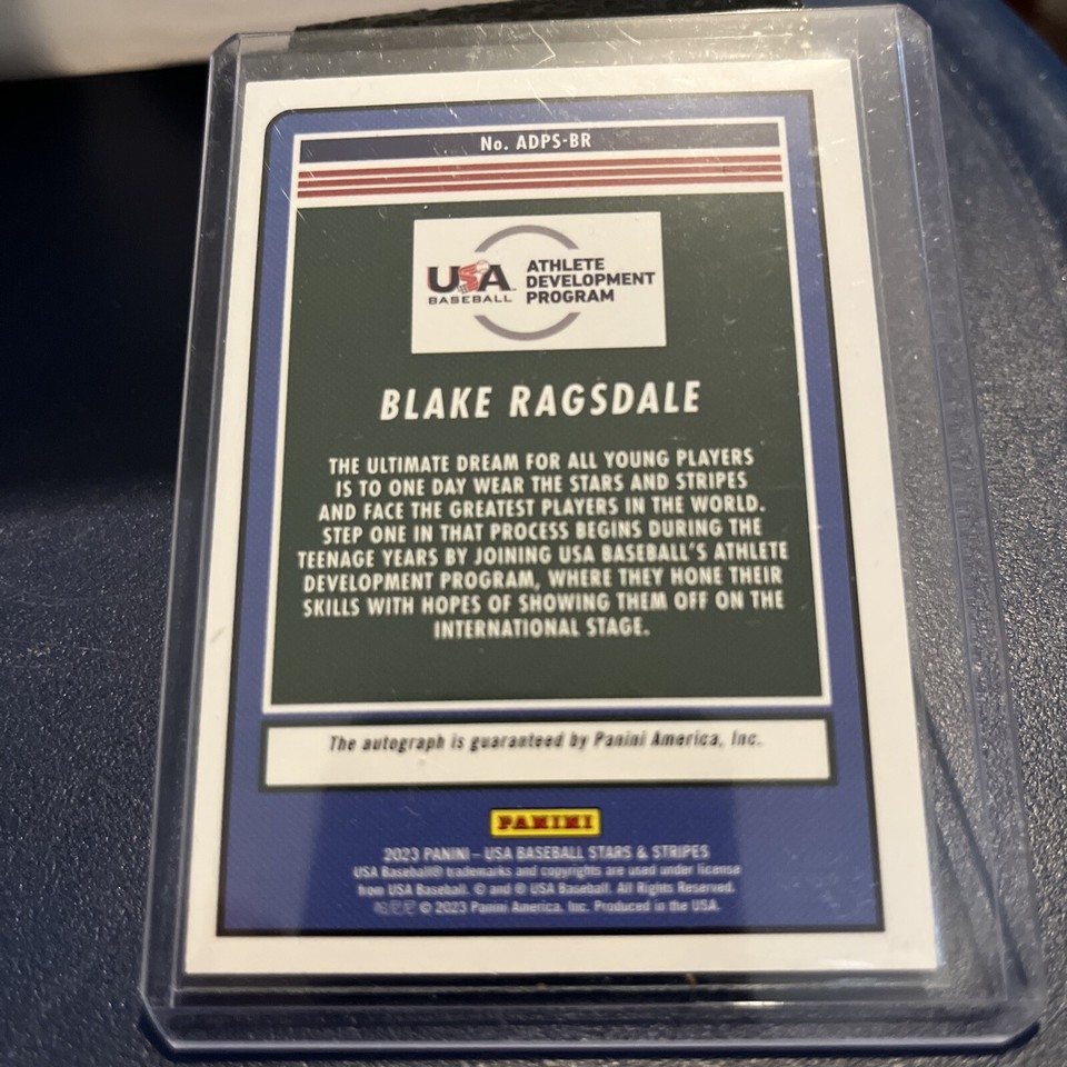 2023 USA STARS & STRIPES blake ragsdale AUTO! Rare RC Rookie Prospect ...