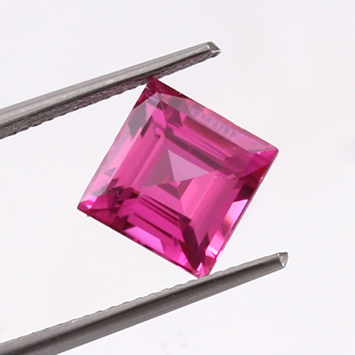 AAA Natural Flawless Ceylon Pink Sapphire Loose Square Gemstone Cut 5. ...