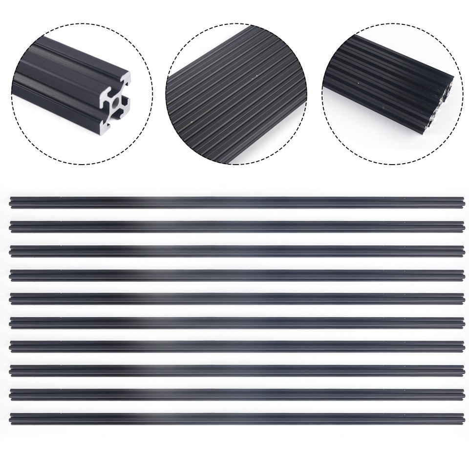 10 Pack Set 2020 Black T-Slot Aluminum Extrusion For CNC 3D Printer ...