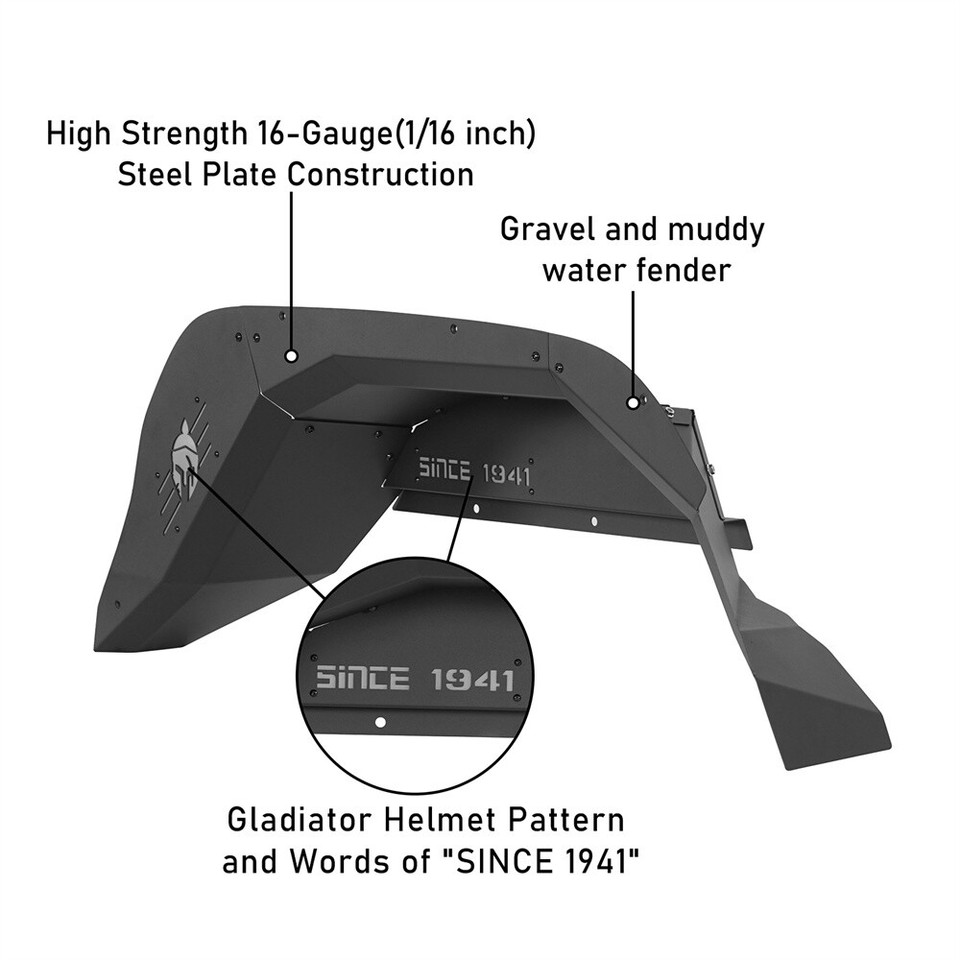 Fit 2020-2025 Jeep Gladiator JT 4pcs Front & Rear Inner Fender Liner ...