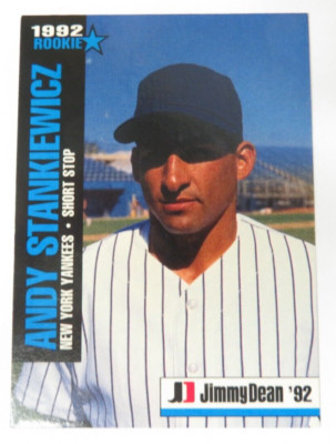 Andy Stankiewicz 1992 Jimmy Dean Rookie Baseball Card #1 of 9 Yankees ...