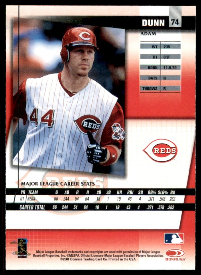 Adam Dunn 2002 Donruss Best of Fan Club Card# 74 | eBay
