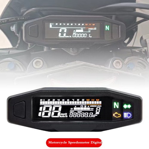 Motorcycle Adjust Digital Motorcycle Meter Speedometer LCD Digital ...