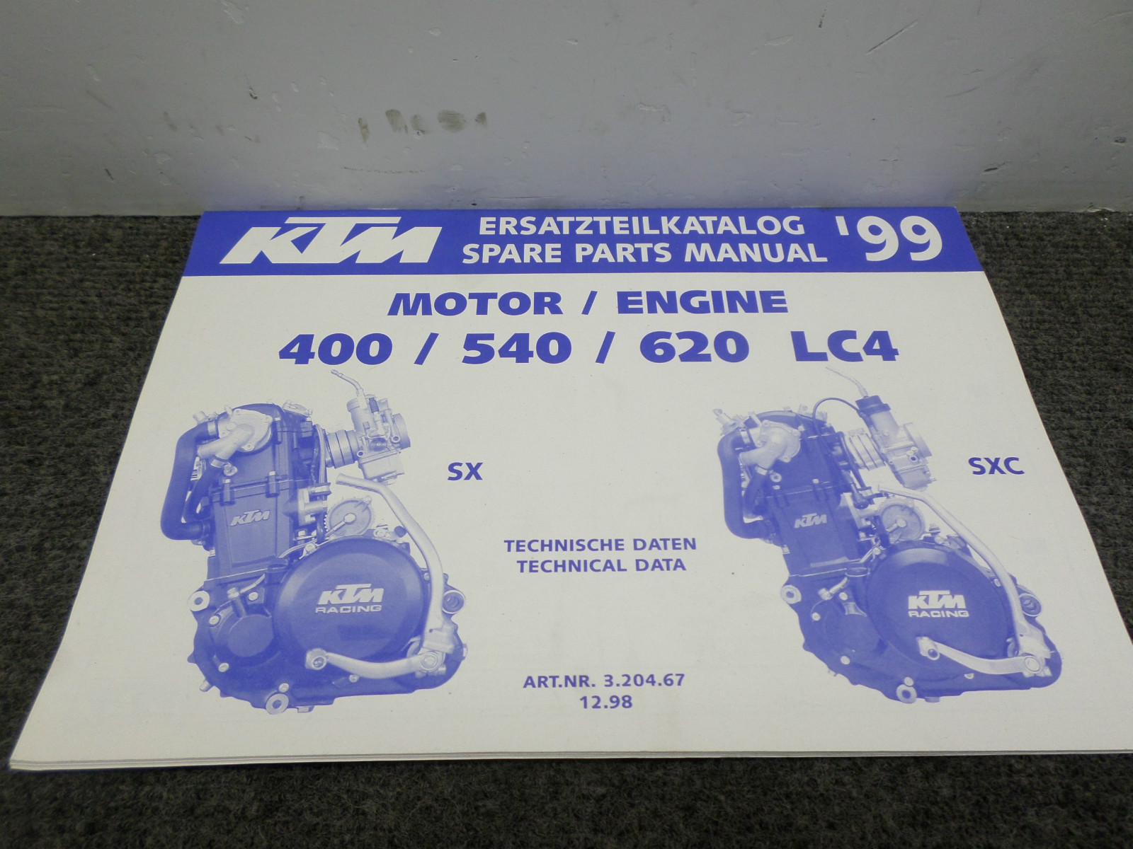 1999 KTM 400 540 620 LC4 SX SXC Spare Parts Manual Engine | eBay