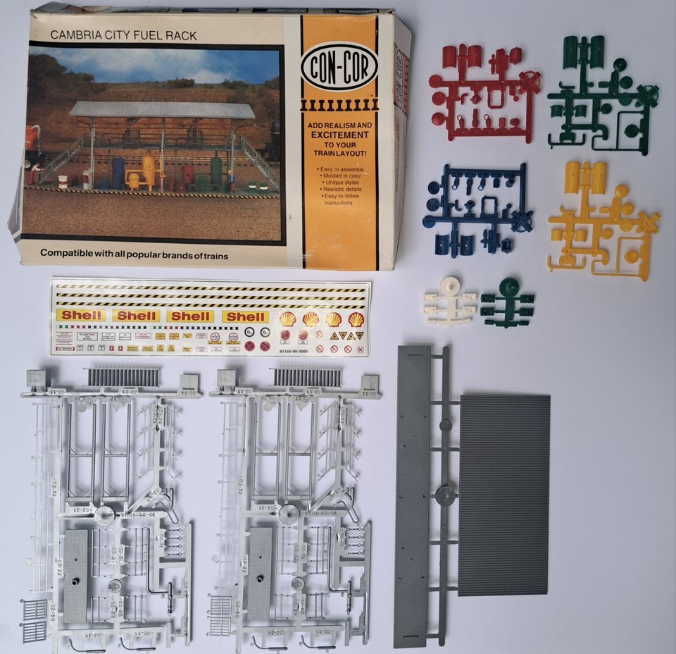VTG Con-Cor HO Scale Cambria City FuelRack, Depot & Fuel Tanks Complete ...