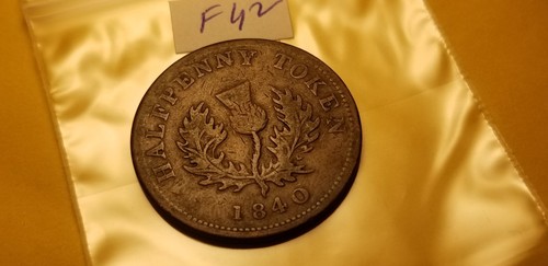 1840 Province Of Nova Scotia Canada Half Penny Token Idf70. | eBay