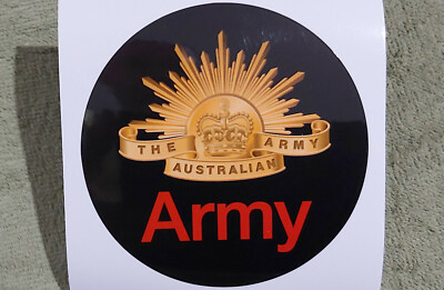 ARMY RISING SUN BADGE FULL COLOUR STICKER - ROYAL AUSTRALIAN ARMY 90mm ...