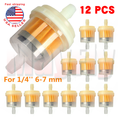 US 12PCS Motor Inline Gas Oil Fuel Filter Small Engine For 1/4'' 6-7mm ...