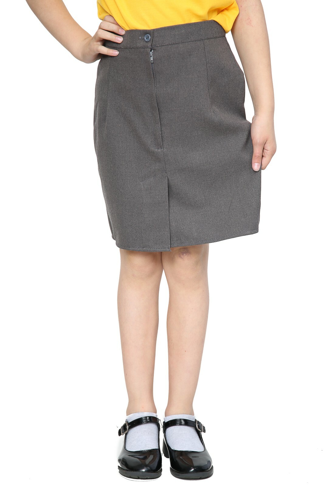 Girls Plain A Line Back Split Skirt Soft Comfortable Fabric School ...