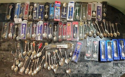 (83) Collectible Souvenir Spoons Lot - Many In Original Boxes/ Packages ...