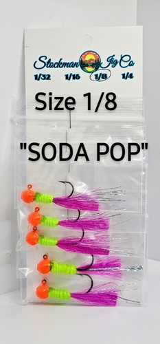 5 Pack 1/8 Bucktail hair jigs (SODA POP) | eBay